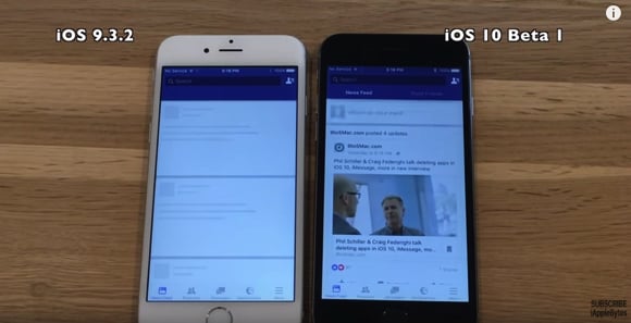 【動画】「iOS10 beta1」と「iOS9.3.2」を速度比較(iPhone5sの場合) - iPhone Mania
