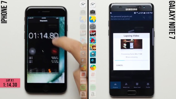 iPhone7、動作速度でSamsungのGalaxy Note 7に圧勝！ - iPhone Mania