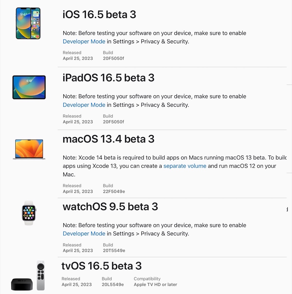 iOS/iPadOS16.5、watchOS9.5、macOS 13.4ベータ3公開 - iPhone Mania
