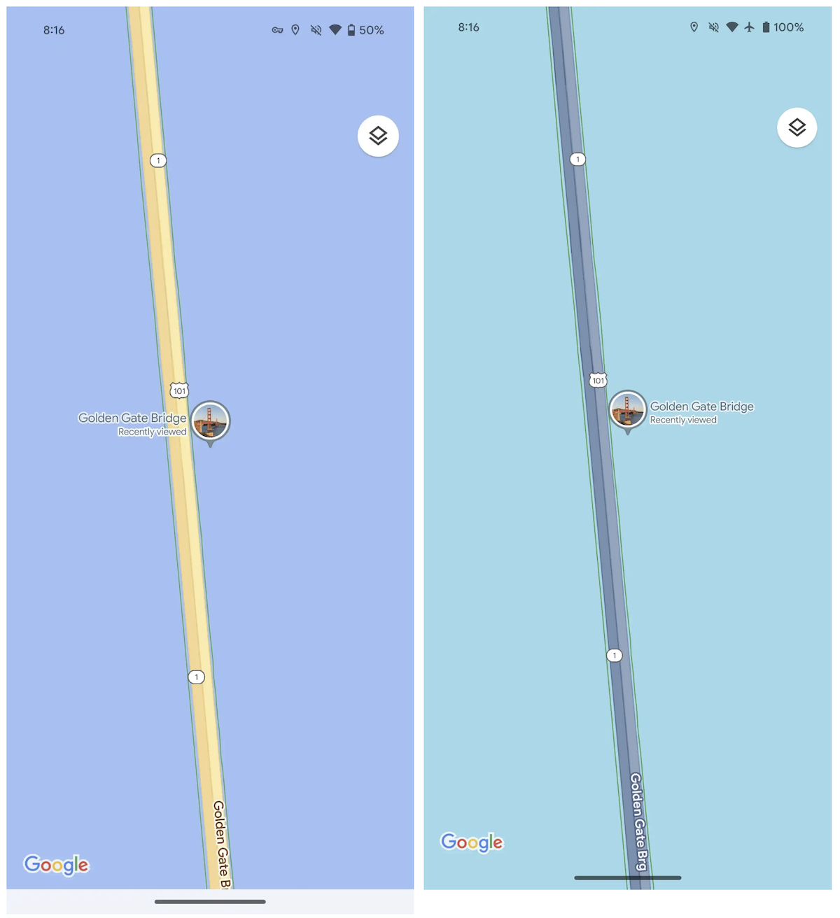 Googleマップ、新デザインで道路や湖の色を変更して視認性アップ - iPhone Mania