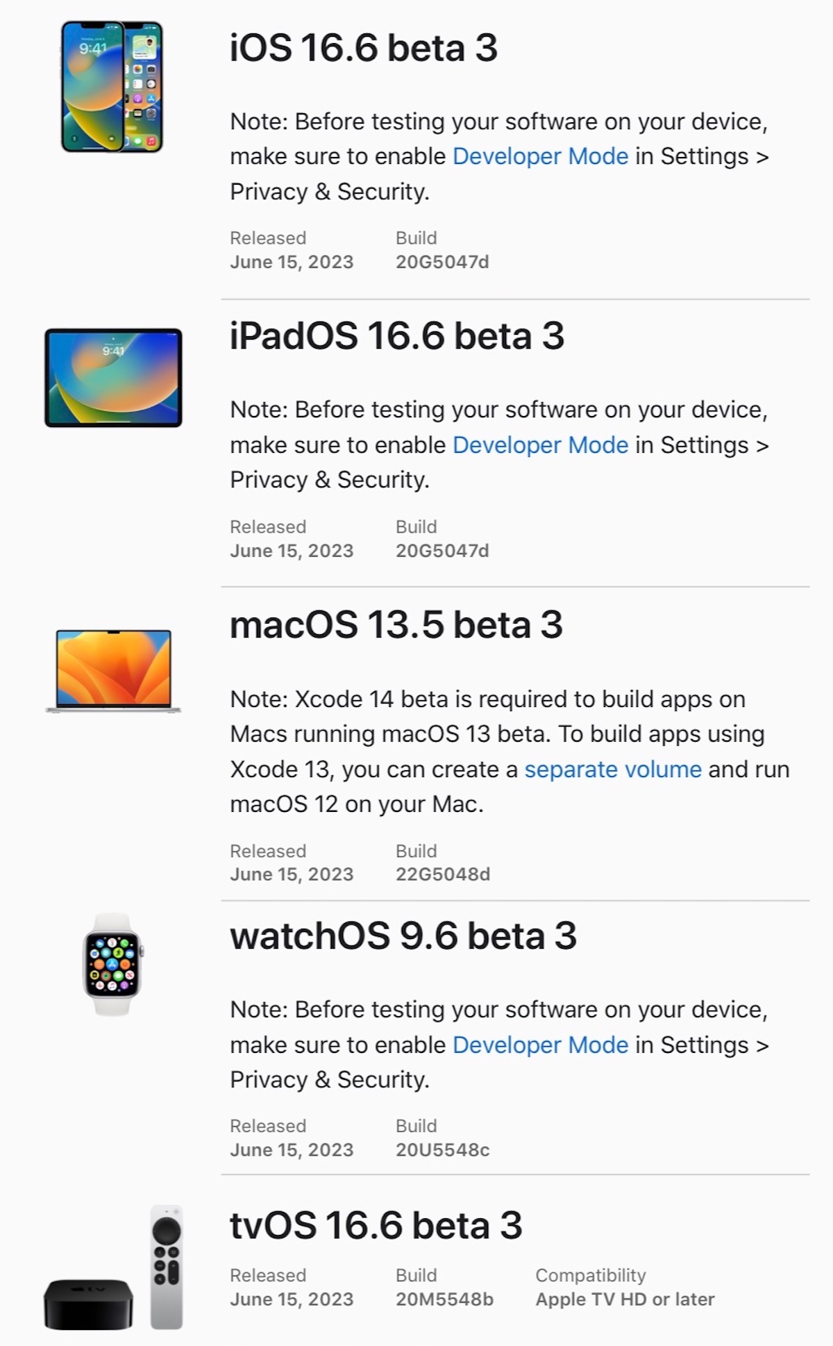 iOS/iPadOS16.6、macOS 13.5などの開発者向けベータ3がリリース - iPhone Mania